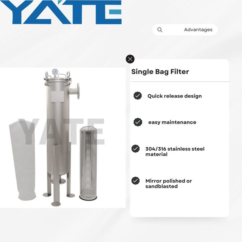 Water Sanitary Single Bag Filter Housing Machine High Pressure Housing ...
