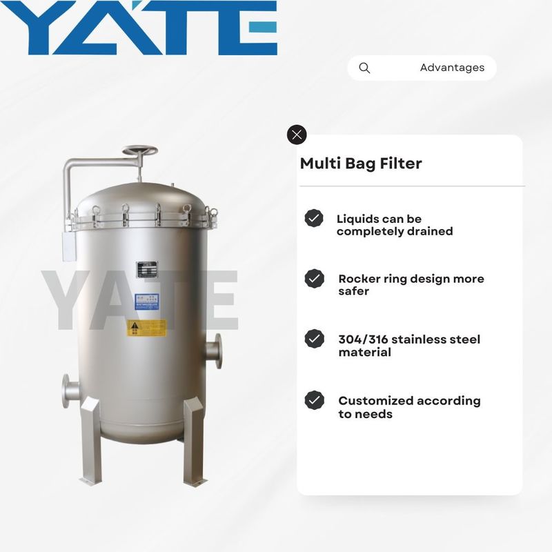 Industrial Bag Filter Vessel Polished Sandblasting Water SS Multi ...